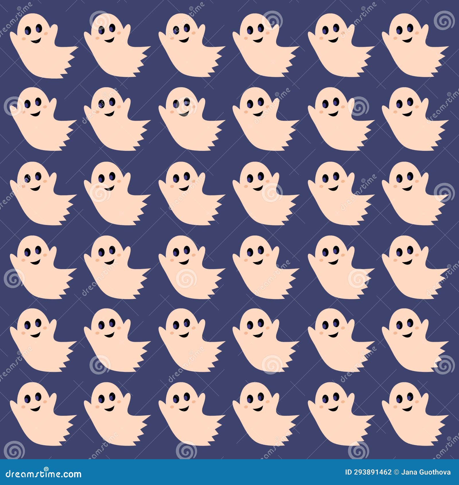 Halloween Cute Ghosts Pattern Texture Background Stock Illustration ...