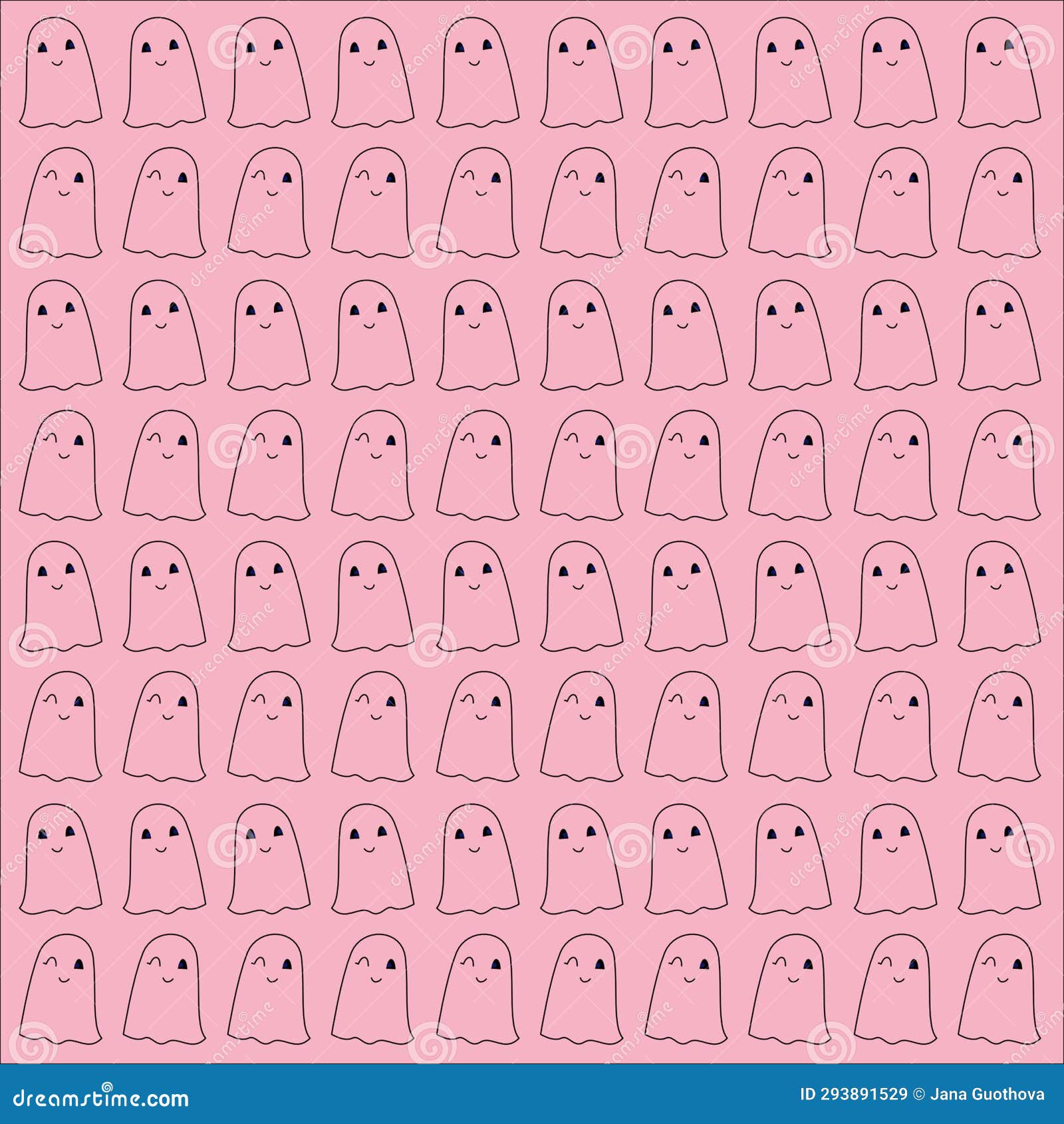 Halloween Cute Ghosts Pattern Texture Background Stock Vector ...