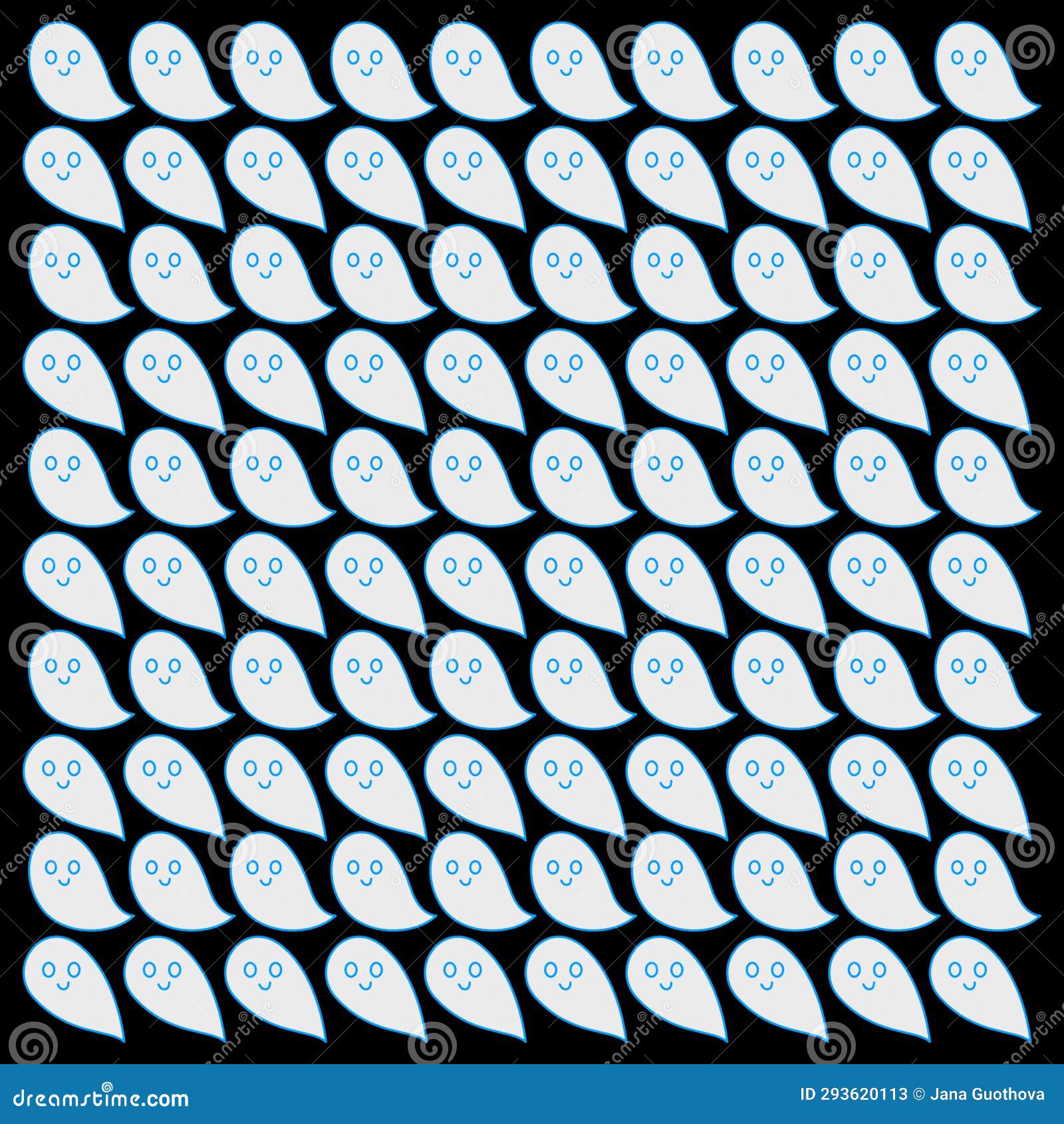 Halloween Cute Ghosts Pattern Texture Background Stock Vector ...