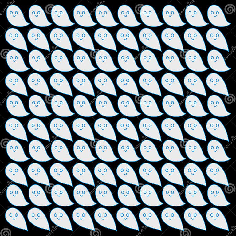 Halloween Cute Ghosts Pattern Texture Background Stock Vector ...