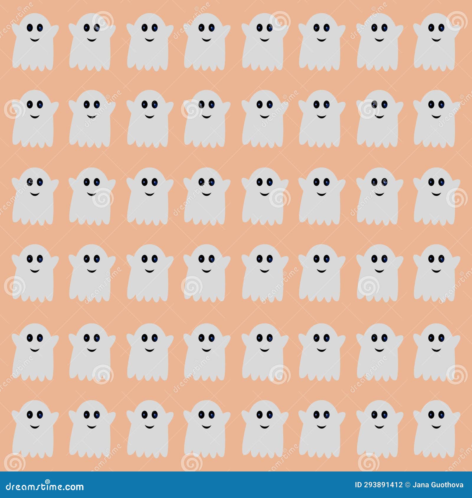 Halloween Cute Ghosts Pattern Texture Background Stock Vector ...