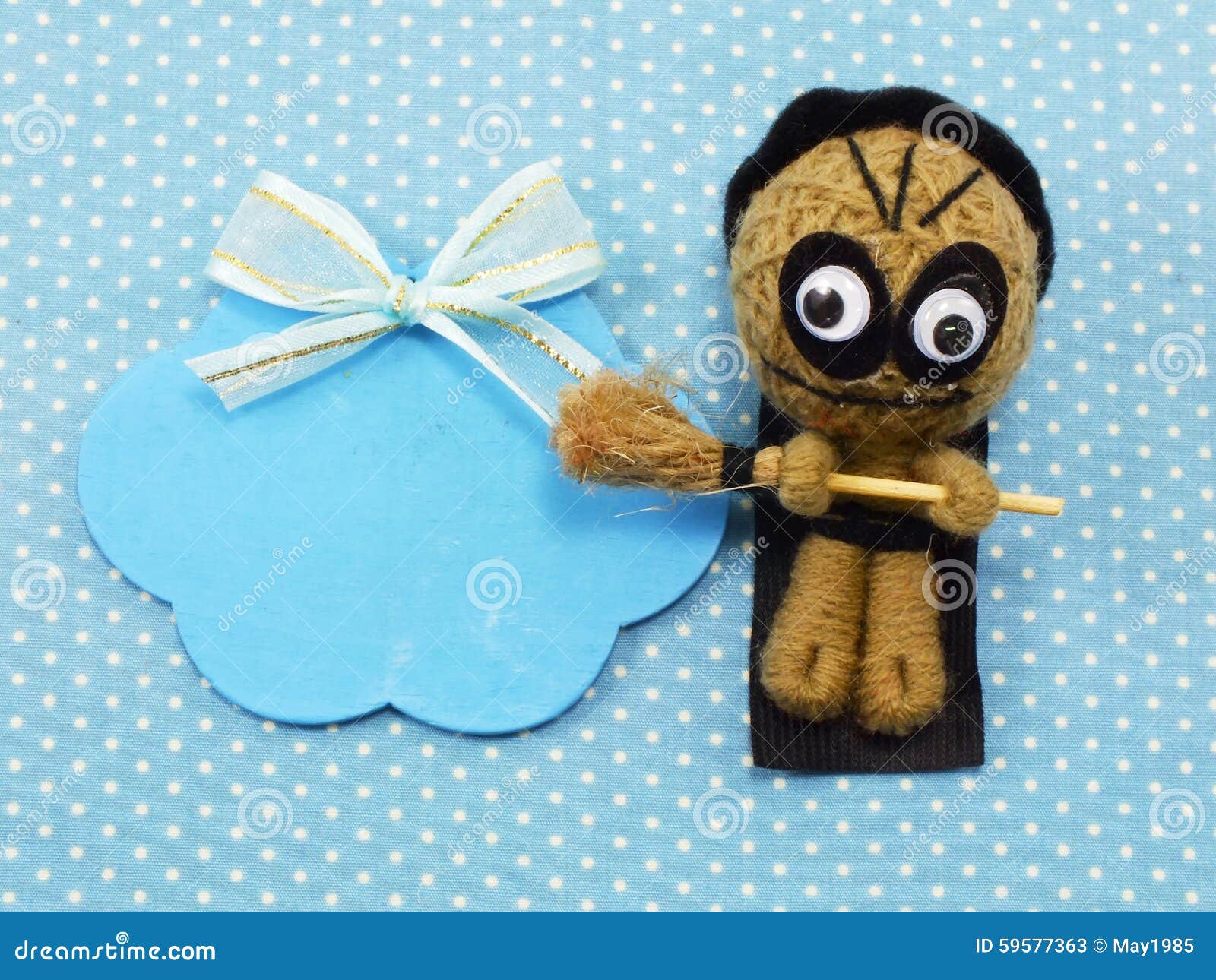 Halloween Cutie Monster Blue Polka Dot Background Stock Photos - Free ...