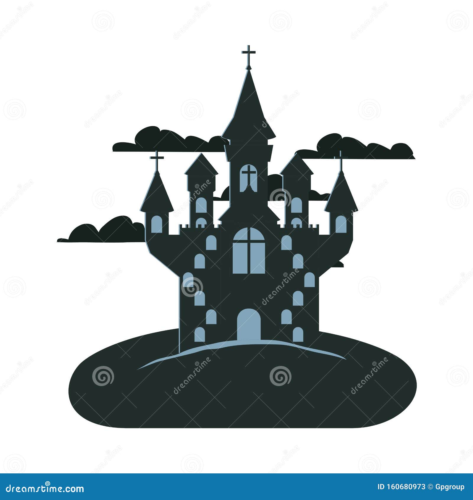 Halloween Dark Castle Scene Icon Stock Vector - Illustration of icon ... Halloween Dark Castle Scene Icon Stock Vector - Illustration of icon ...