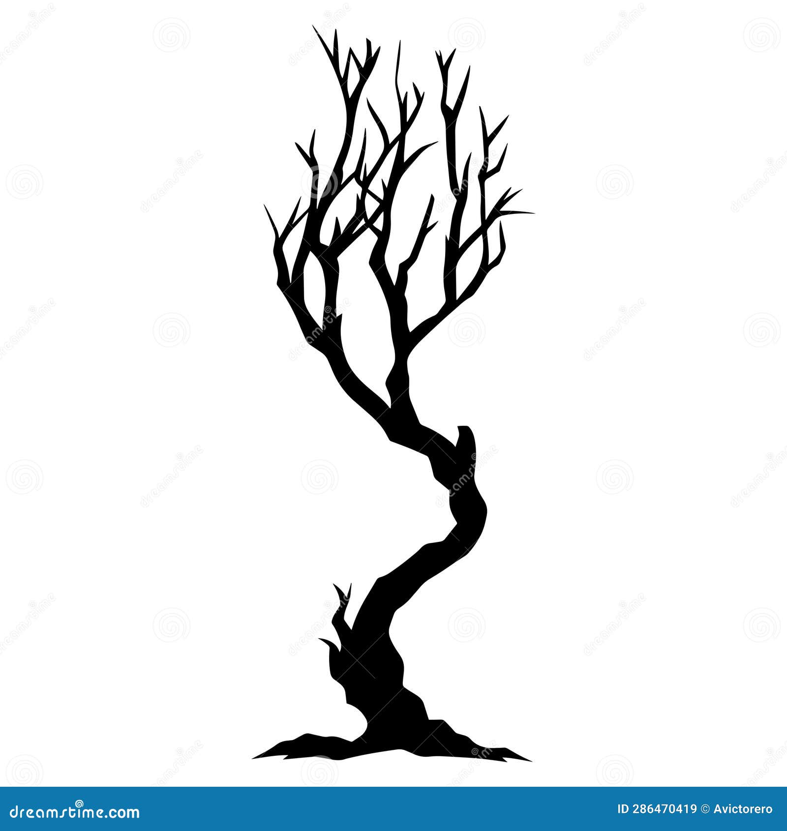Halloween Dead Tree Silhouette Stock Vector - Illustration of isolated ...