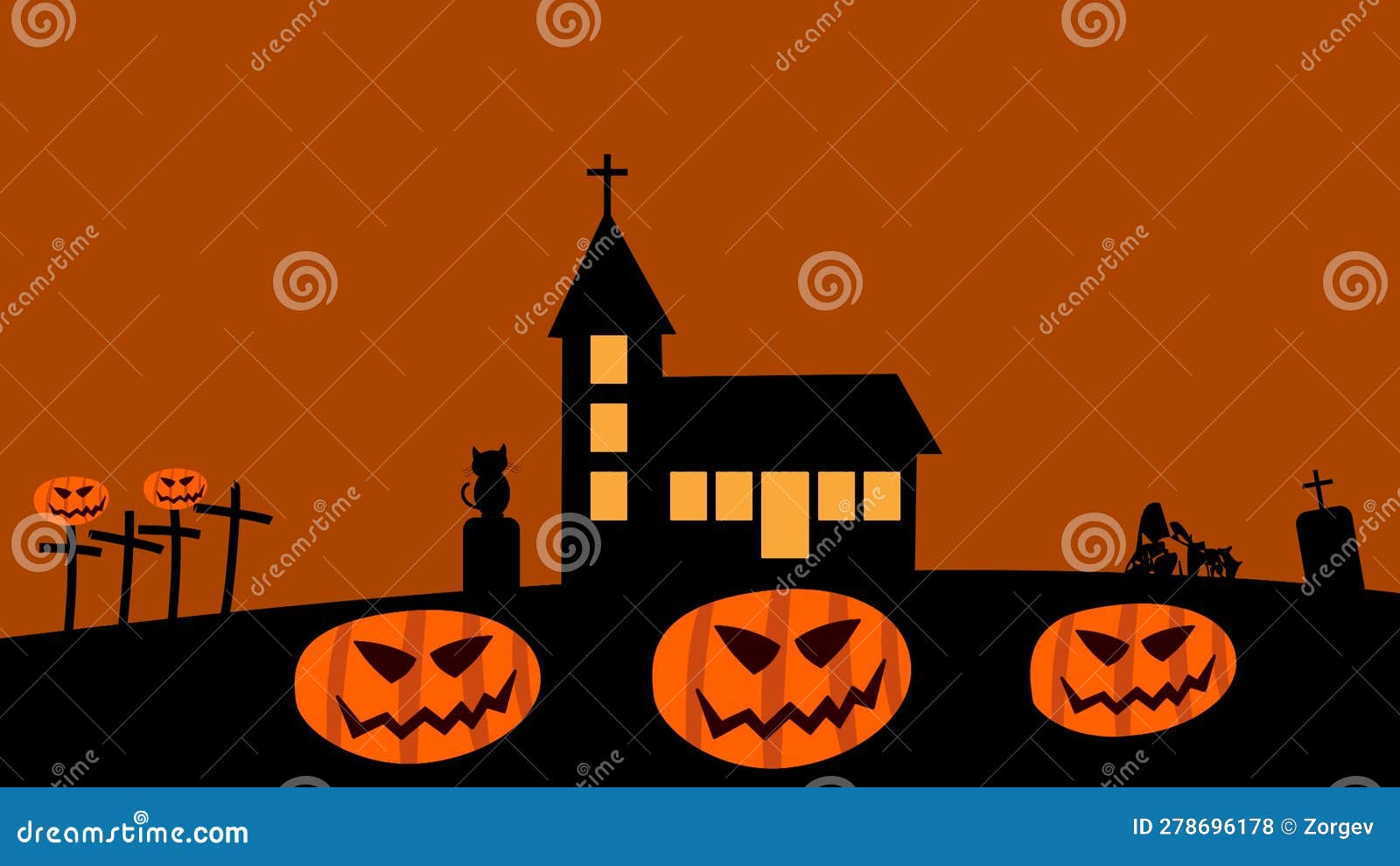 A Halloween Decor with Lightning Striking the Tree and Making it ...