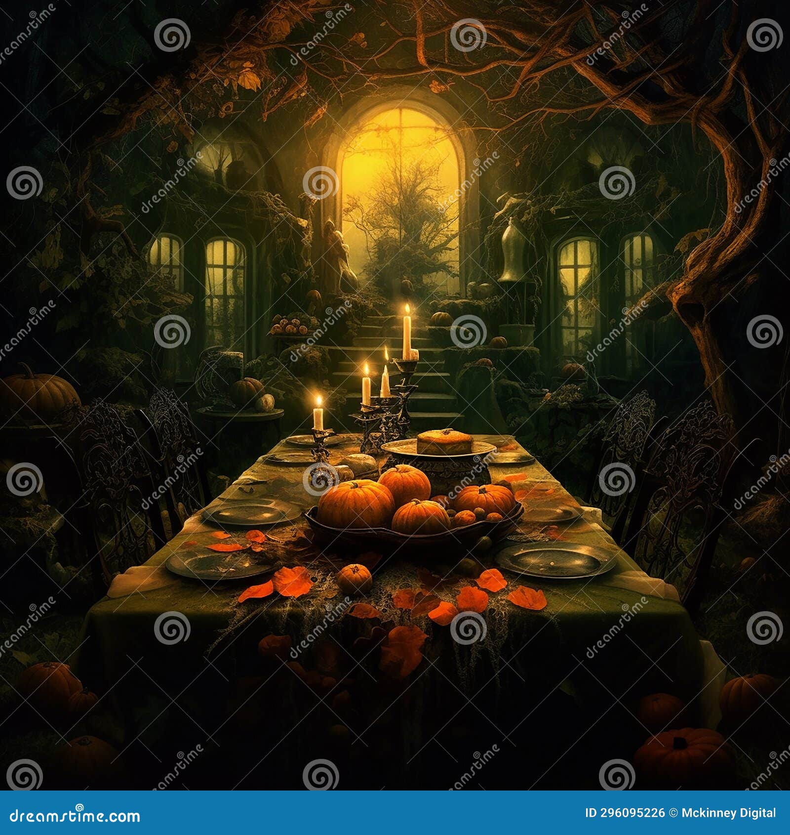 Halloween Style Setting, Dark, Dreary, Interior Design. Created Using ...