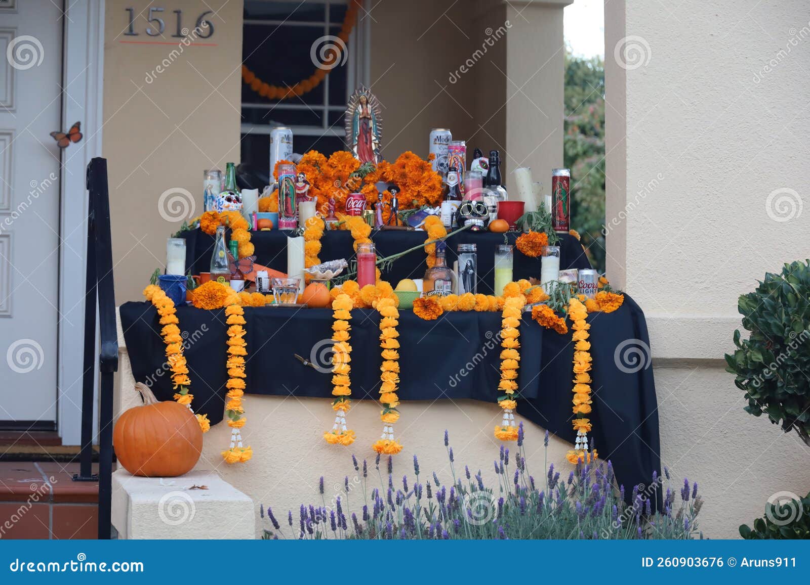 Halloween Decorations on Streets Editorial Photo - Image of skull ...