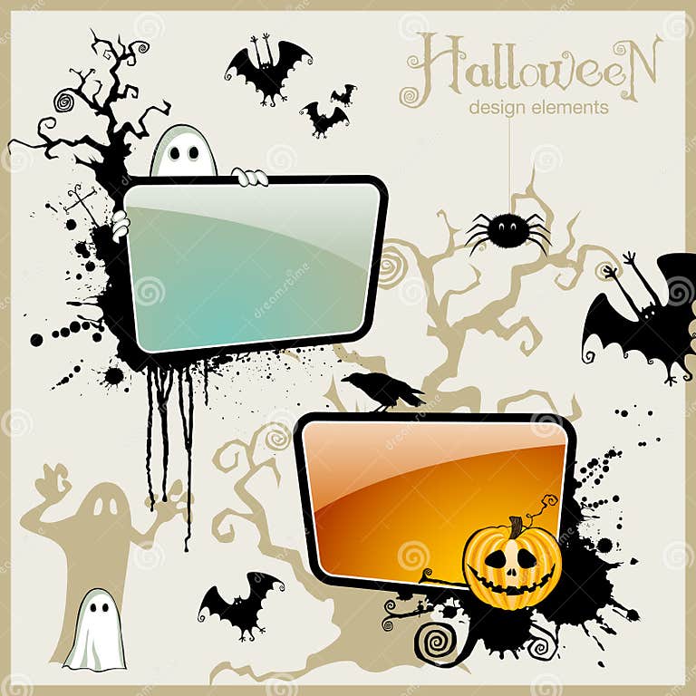 Halloween design elements stock vector. Illustration of inkblots - 10353443
