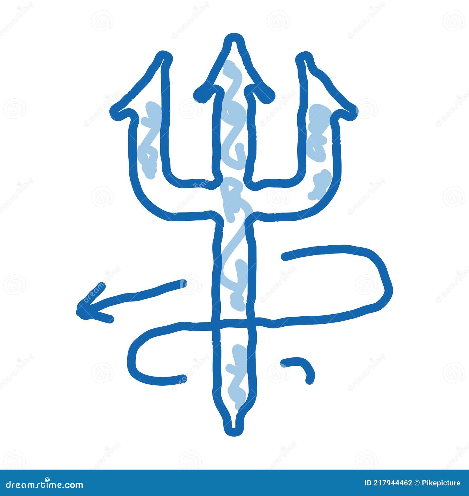 Halloween Devil Trident Doodle Icon Hand Drawn Illustration Stock ...