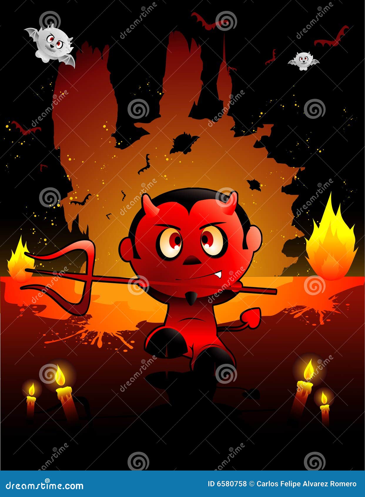 Halloween devil vector stock vector. Illustration of halloween - 6580758