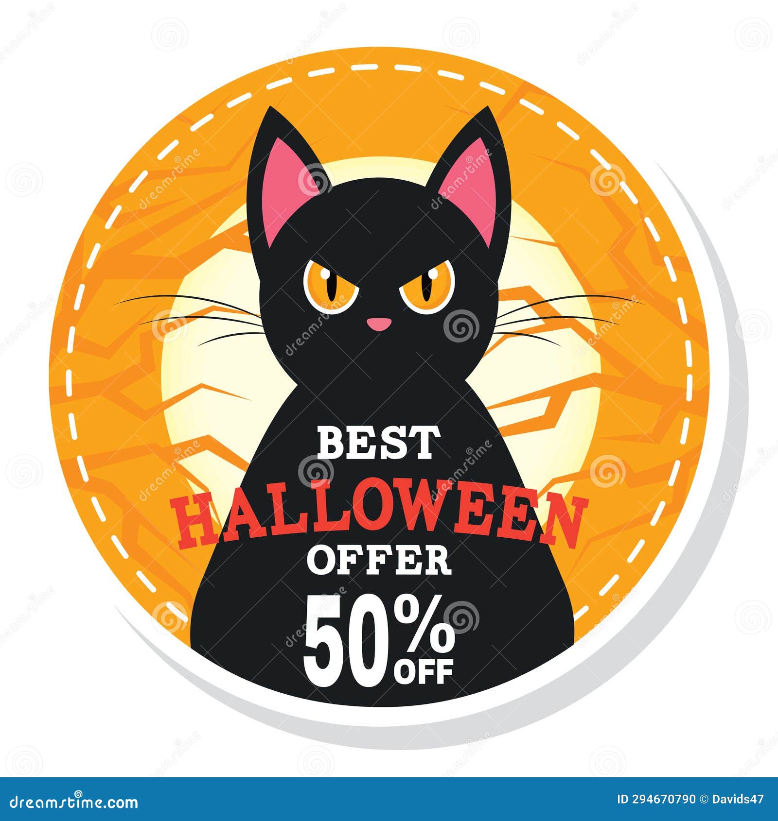 Halloween Discount Sticker Creepy Label Vector Stock Vector ...