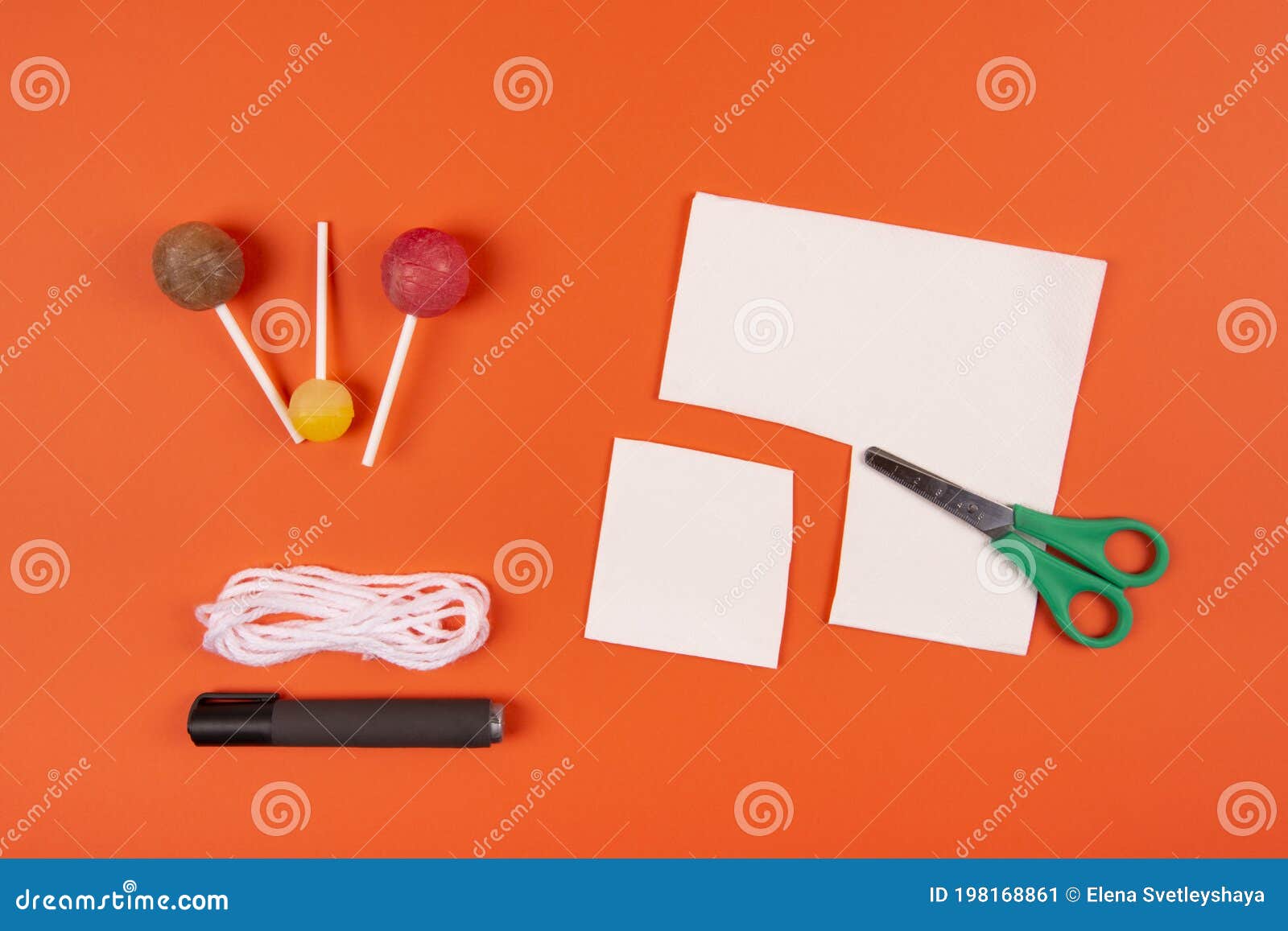 Halloween DIY Concept. Make a Cute Ghost Out of Candy on a Stick Stock ...