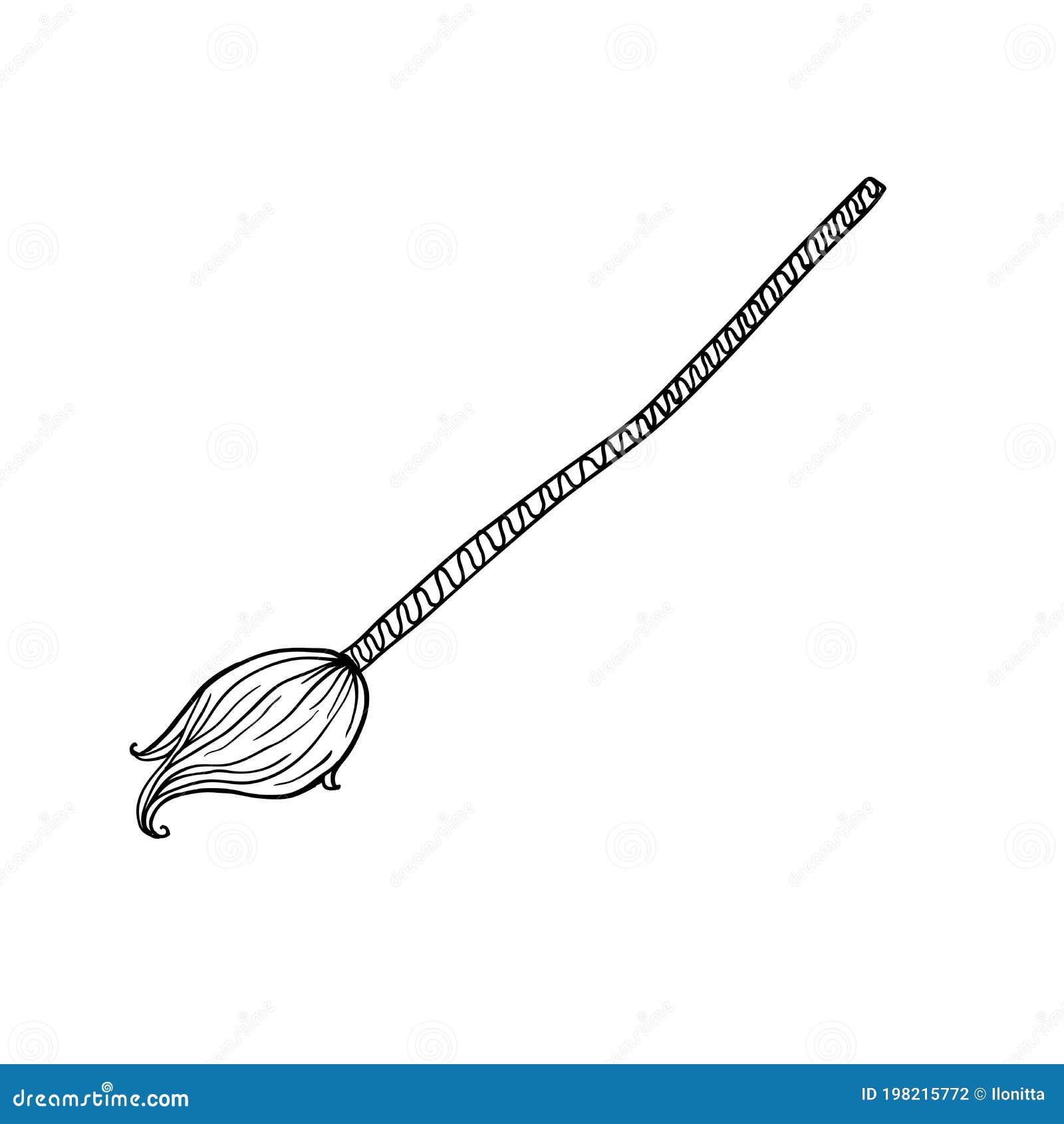 Halloween Doodle Broom Element. Isolated Vector Illustration Stock ...