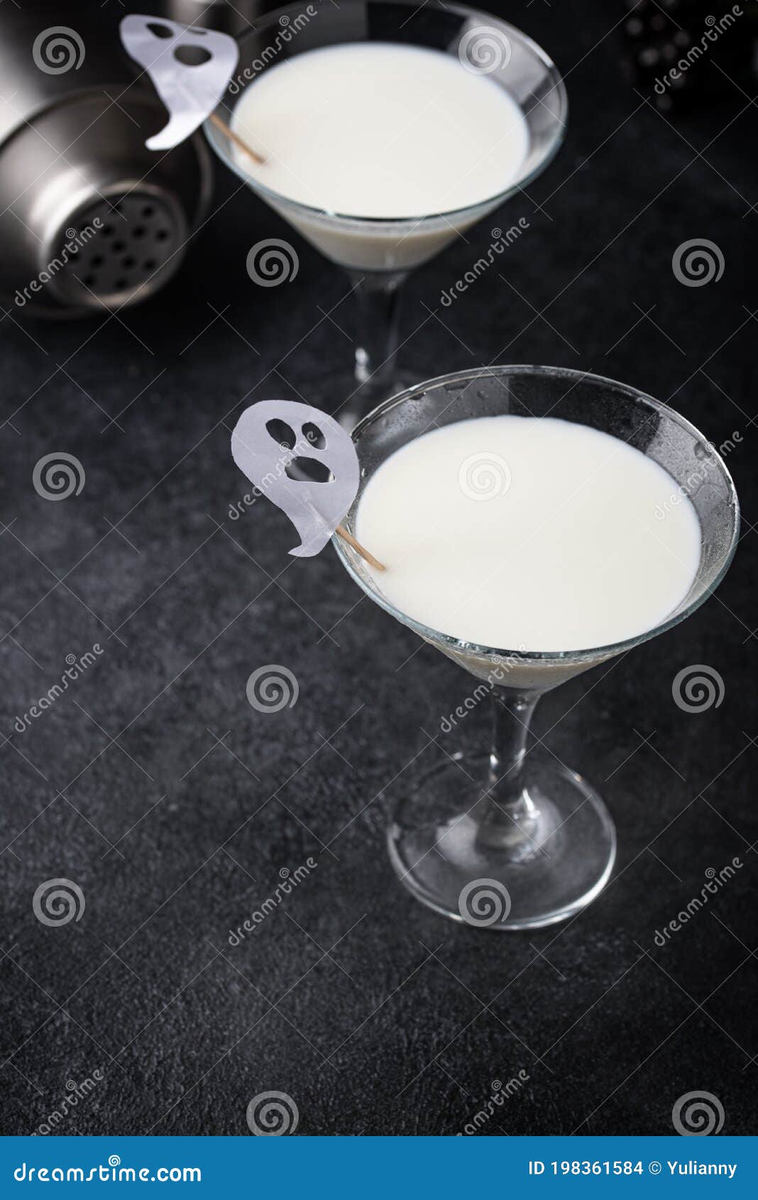 Halloween Drink Liquid Ghost. Coconut Cocktail Stock Photo - Image of ...