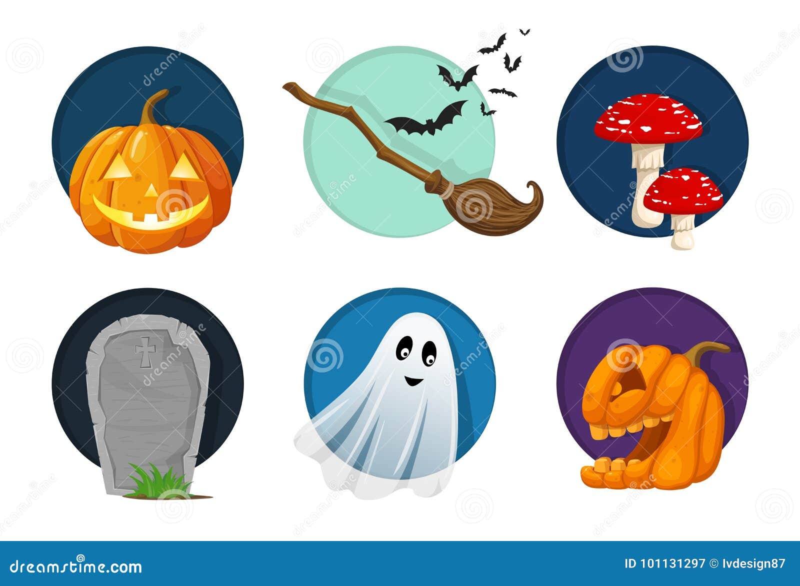 Halloween Elements. Magic Ball, Witch With Book Of Spells, Cursed Black ...