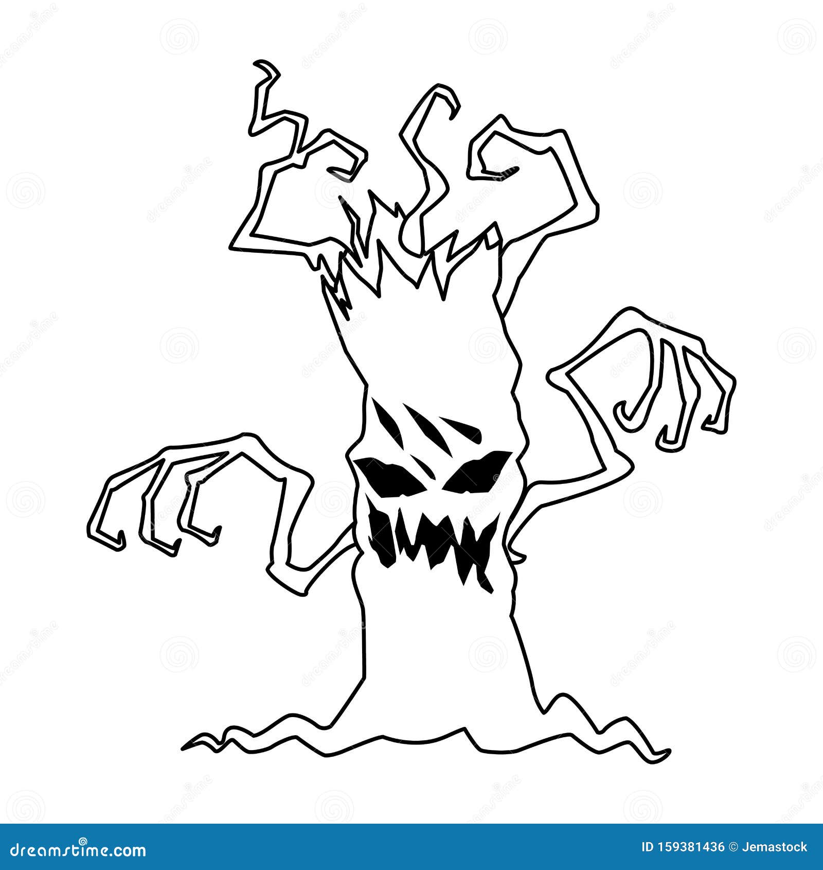 Halloween Enchanted Tree Isolated Icon Stock Vector - Illustration of ...