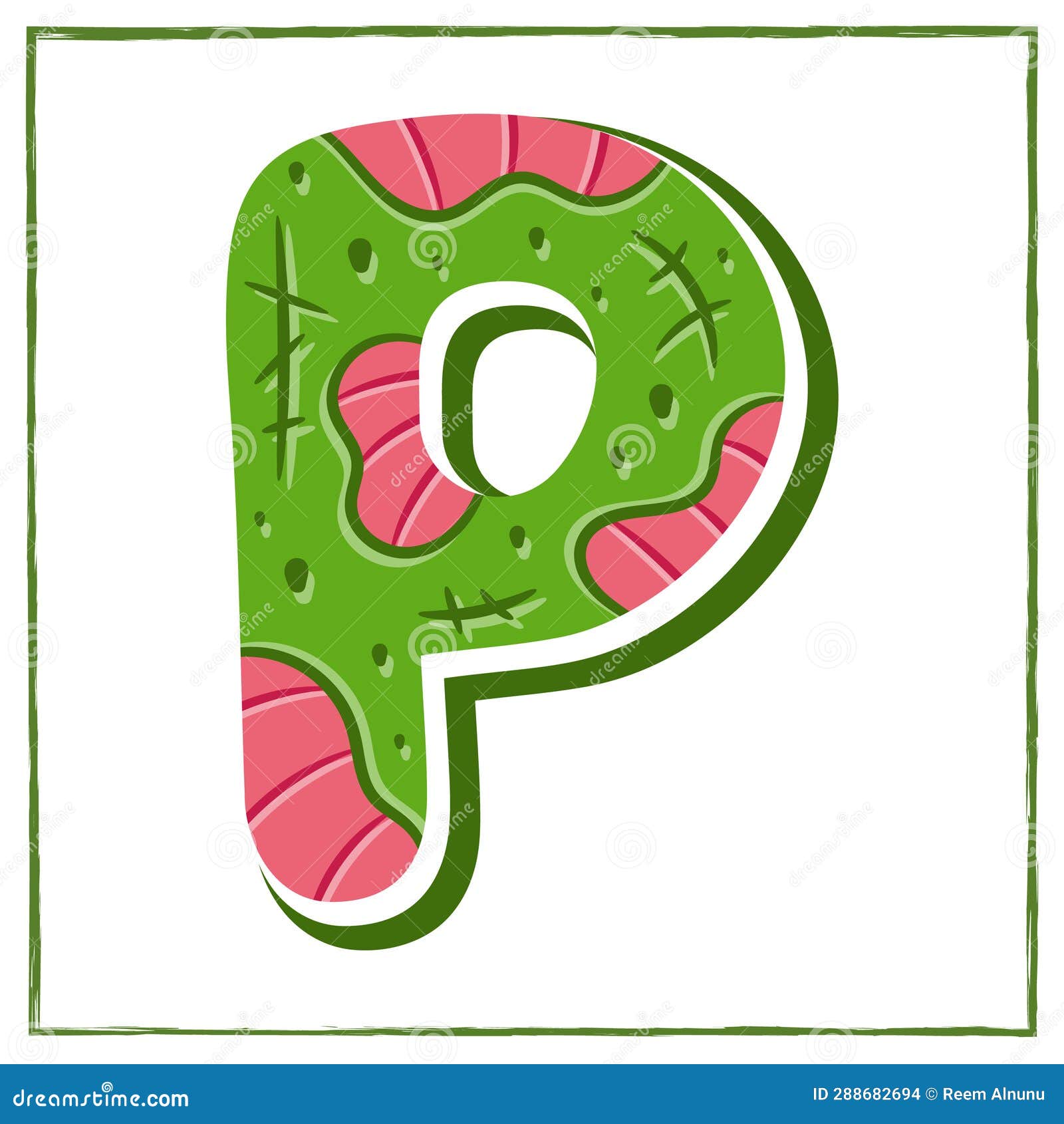 Halloween English Alphabet Letter P Zombie Theme Drawing Stock Vector Illustration Of Sweet