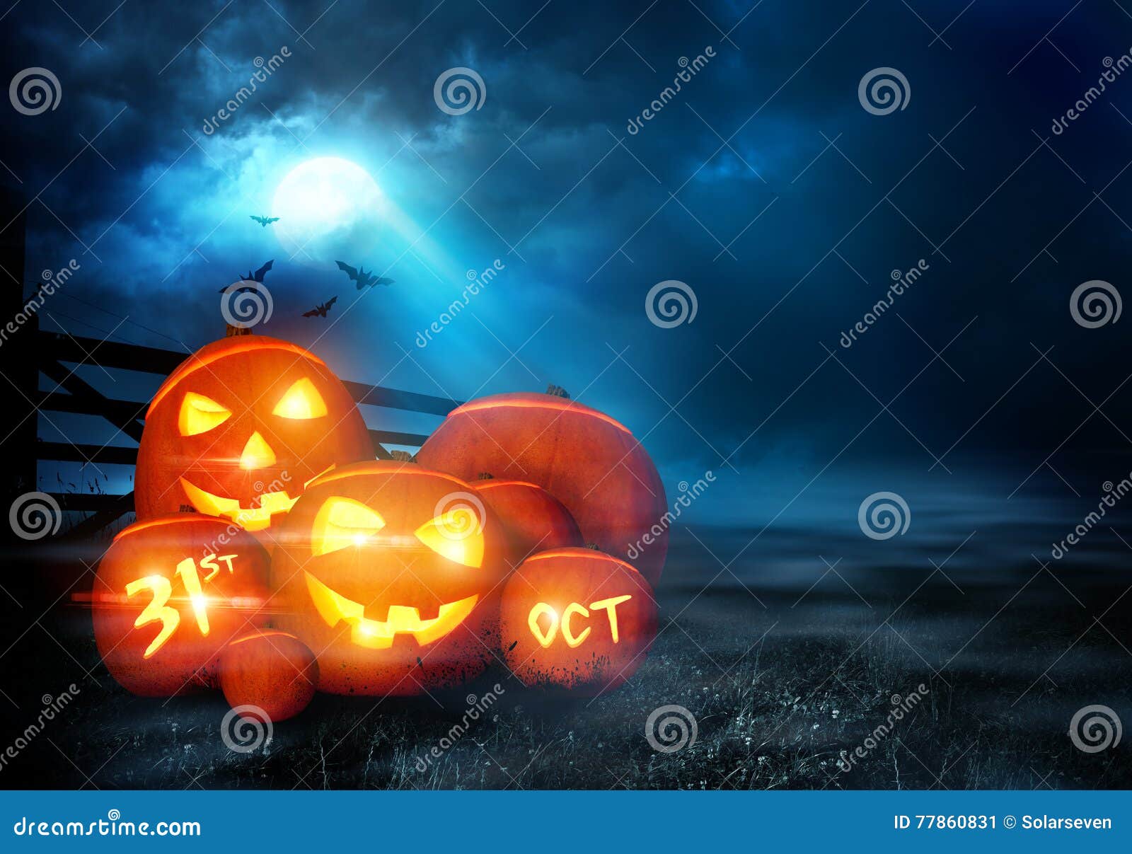 Halloween Evening Background Stock Illustration - Illustration of ...