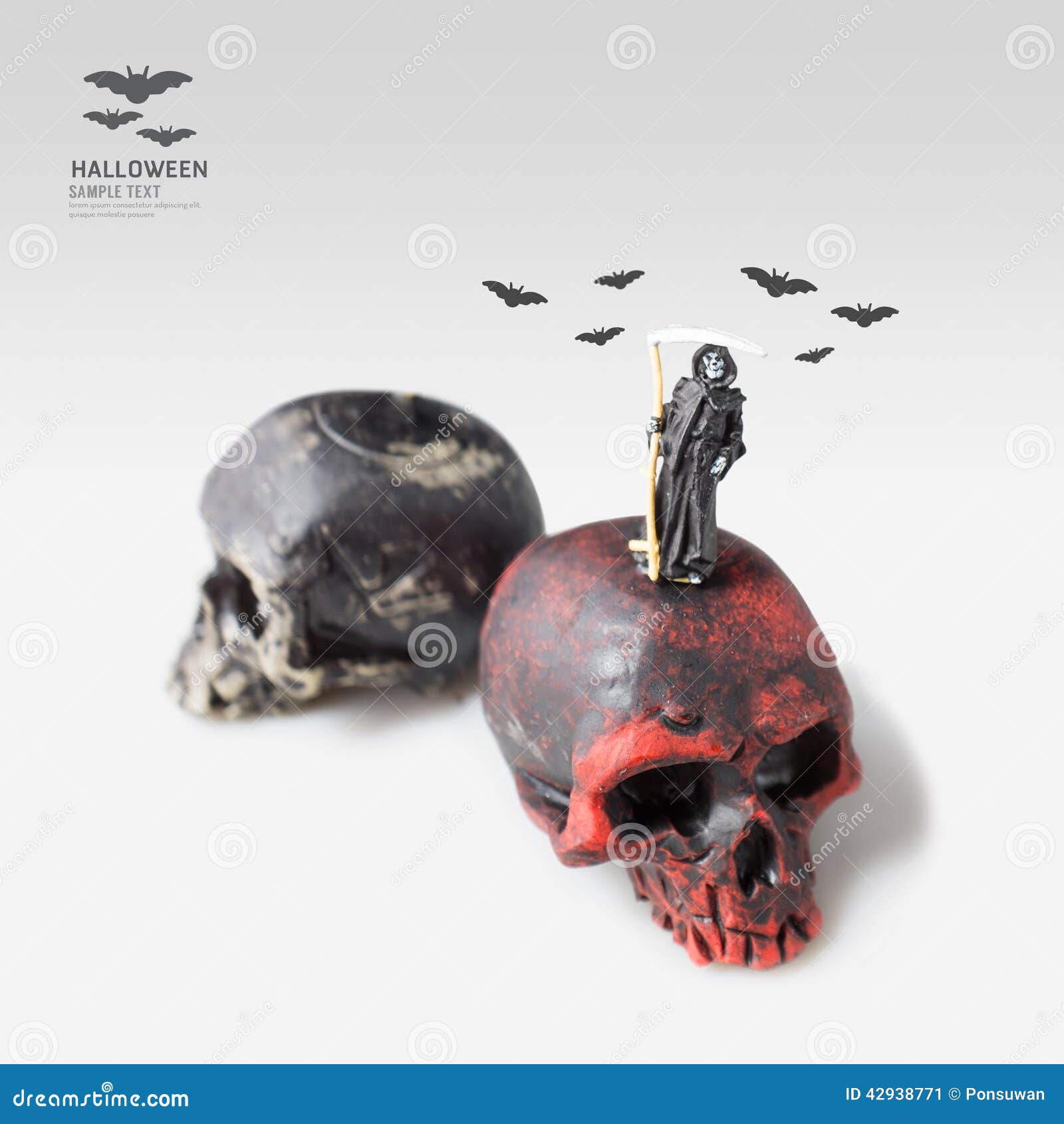 Halloween Evil Miniature Figure Death Idea Concept. Stock Image - Image ...