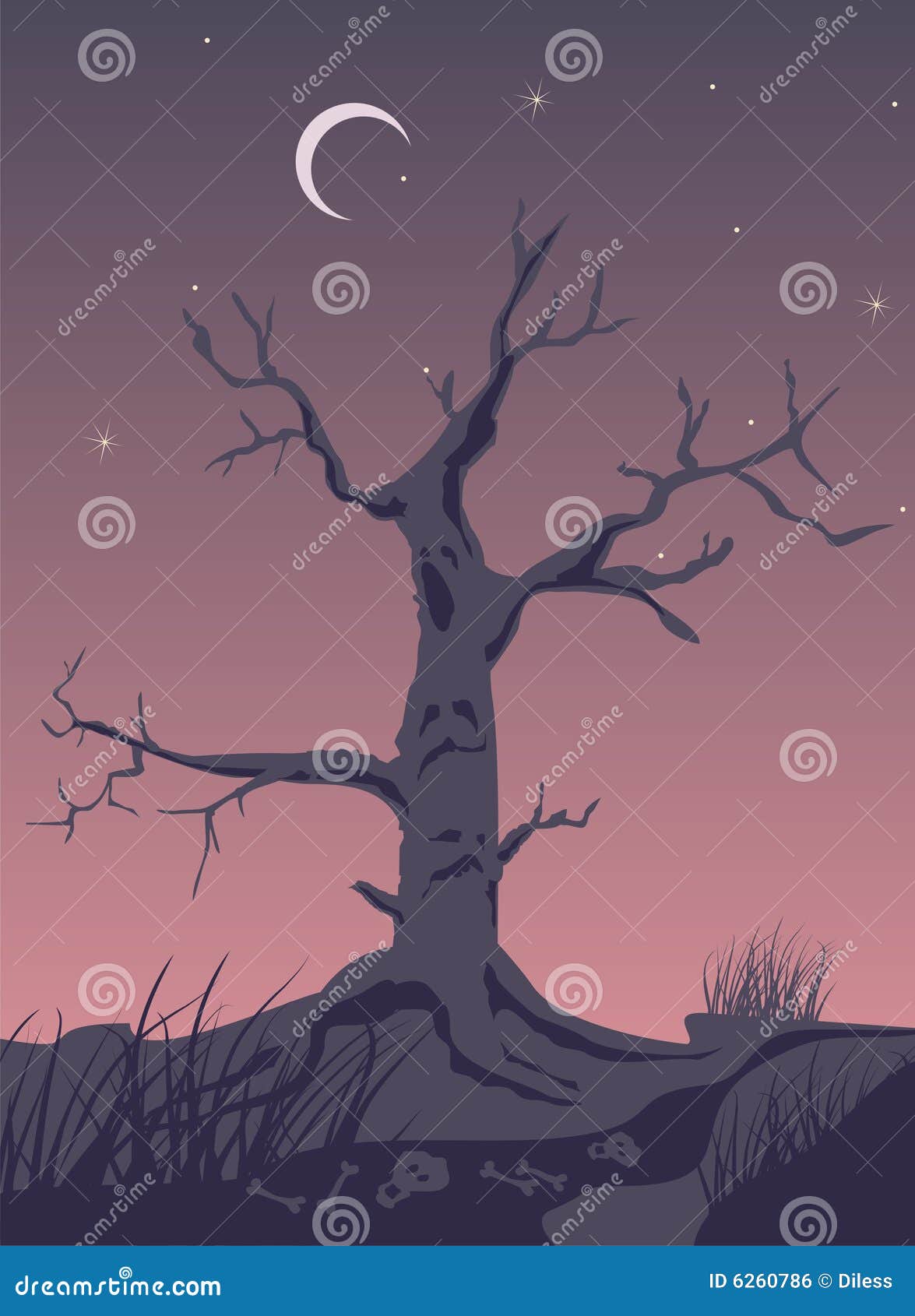 Halloween evil tree stock vector. Illustration of cartoon - 6260786