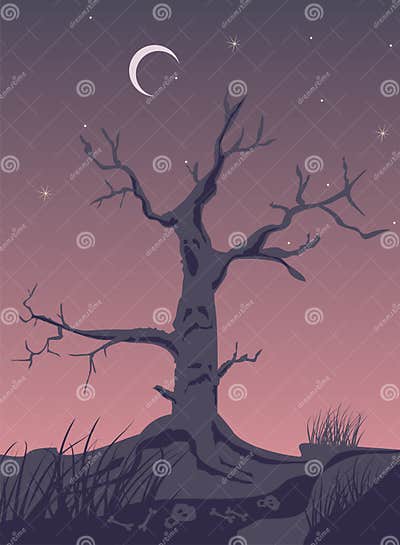 Halloween evil tree stock vector. Illustration of cartoon - 6260786