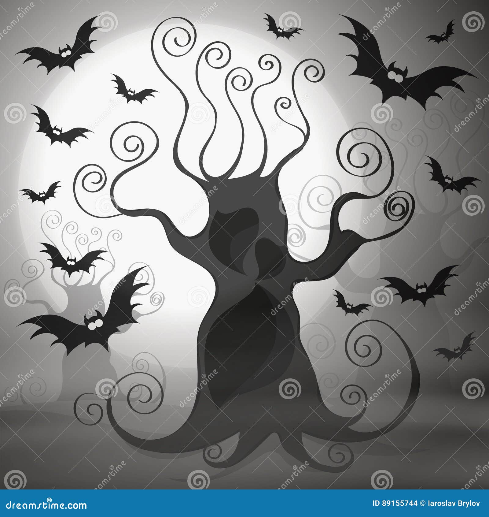 Halloween evil tree stock vector. Illustration of evil - 89155744