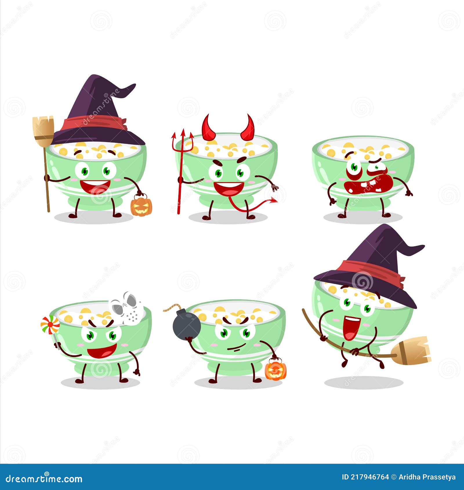 Halloween Expression Emoticons with Cartoon Character of Cornflakes ...