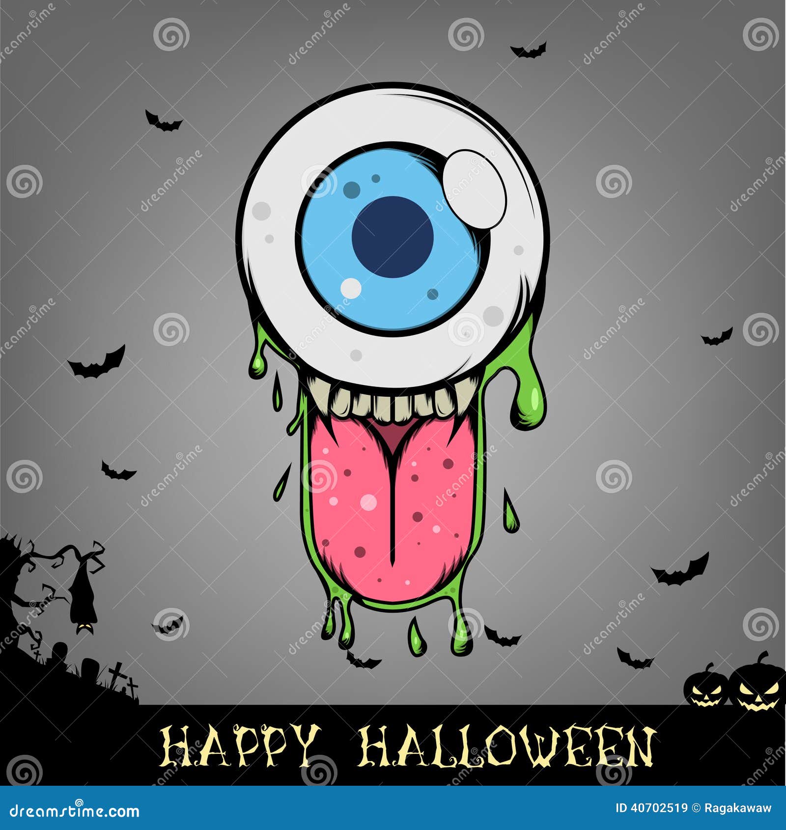 Monster Head Emoticon Glanced Up With A Gawk Expression, Doodle Icon ...