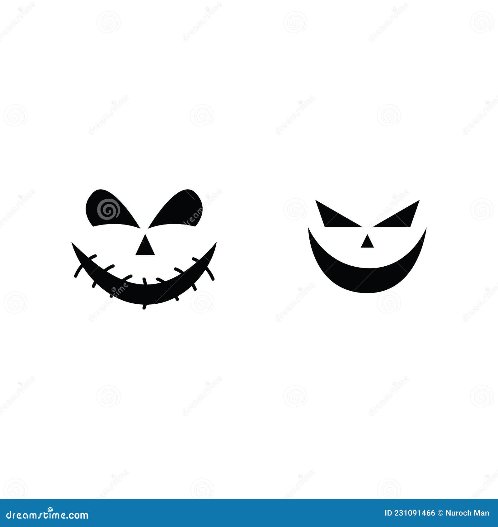 Halloween Face Horror Logo and Symbol. Stock Vector - Illustration of ...