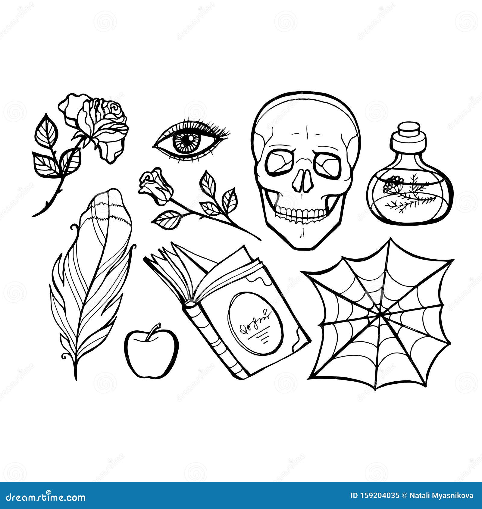Halloween and Fairy Tale Objects Set. Vector Illustration Stock Vector ...