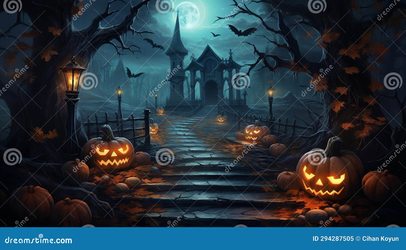 Halloween Festival on a Terrifying Night Stock Image - Image of cropped ...