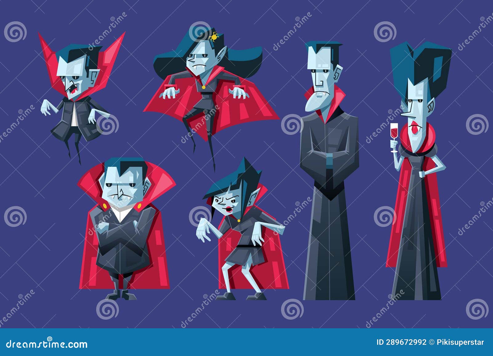 Halloween Festival Vampire Character Design Vector Stock Vector ...