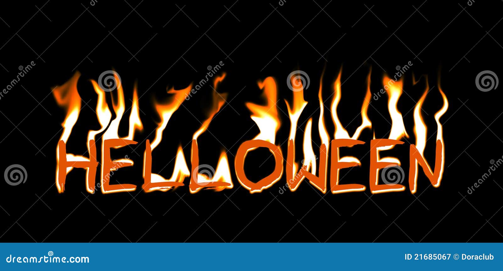 Halloween in Fire Isolated on Black. Stock Illustration - Illustration ...