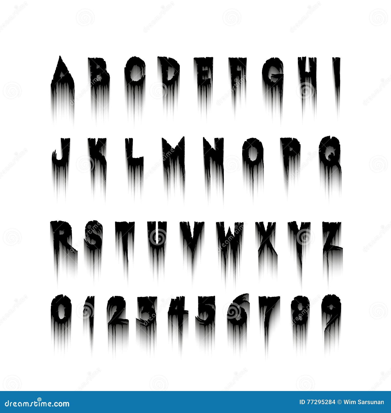 Halloween Font, Letters and Numbers Stock Vector - Illustration of ...