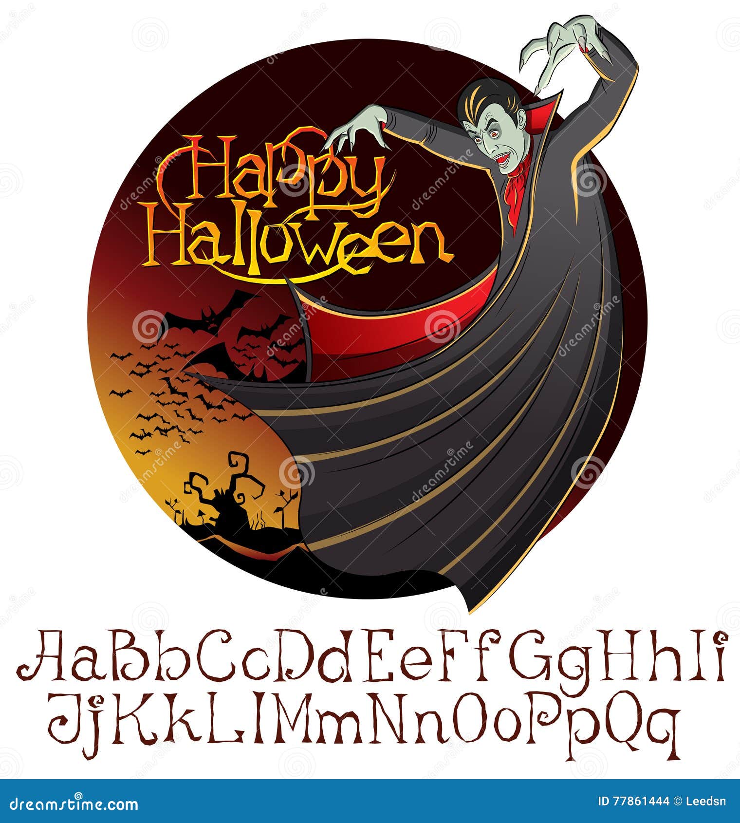 Vampire Font. Blood Letters. Halloween Vector Alphabet With Numbers And ...