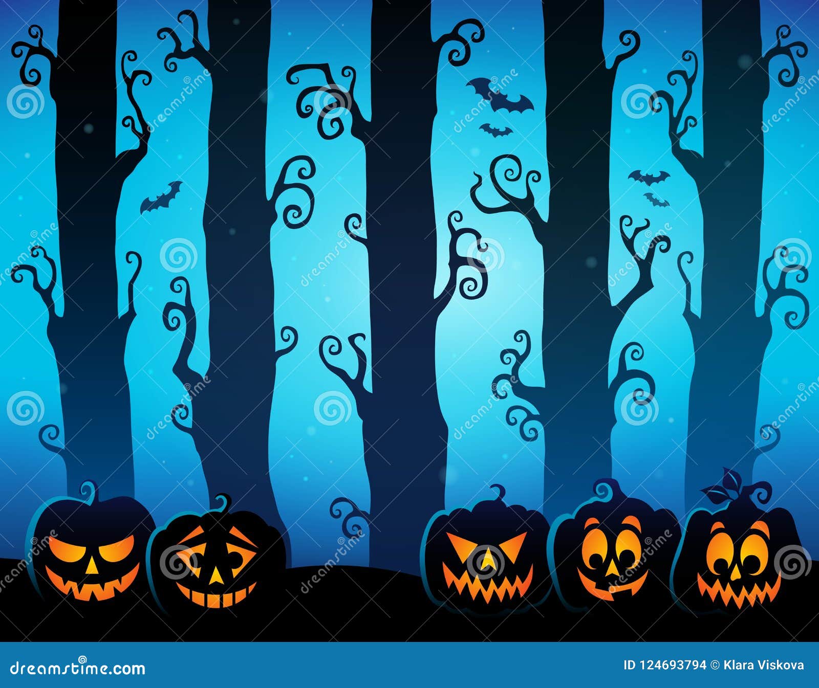 Halloween Forest Theme Image 8 Stock Vector - Illustration of artwork ...