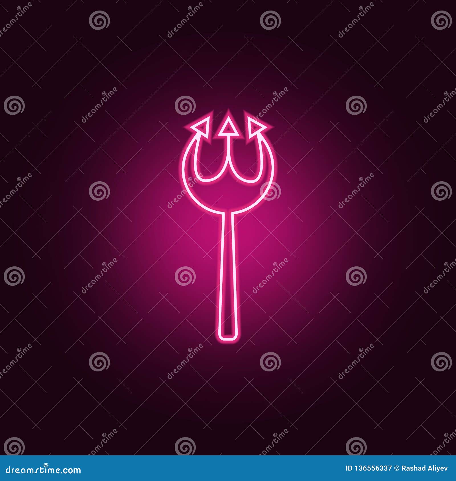 Halloween Fork Icon. Elements of Halloween in Neon Style Icons Stock ...