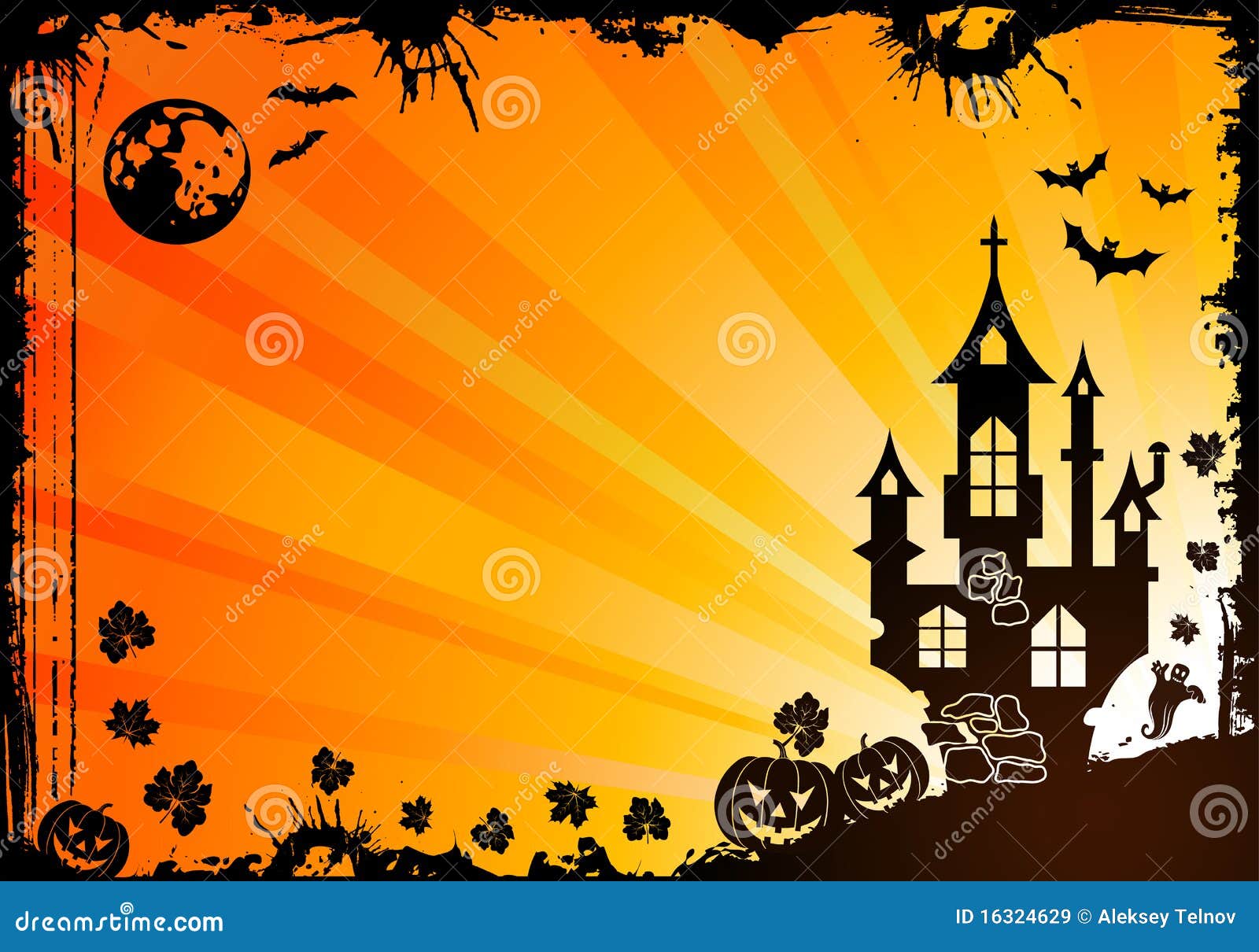 Halloween frame stock vector. Illustration of ghost, castle - 16324629