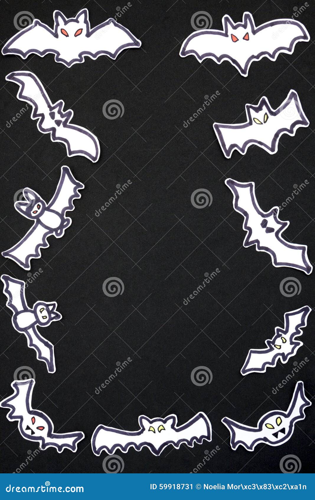 Halloween Frame Bats Vertical Stock Image - Image of celebration ...