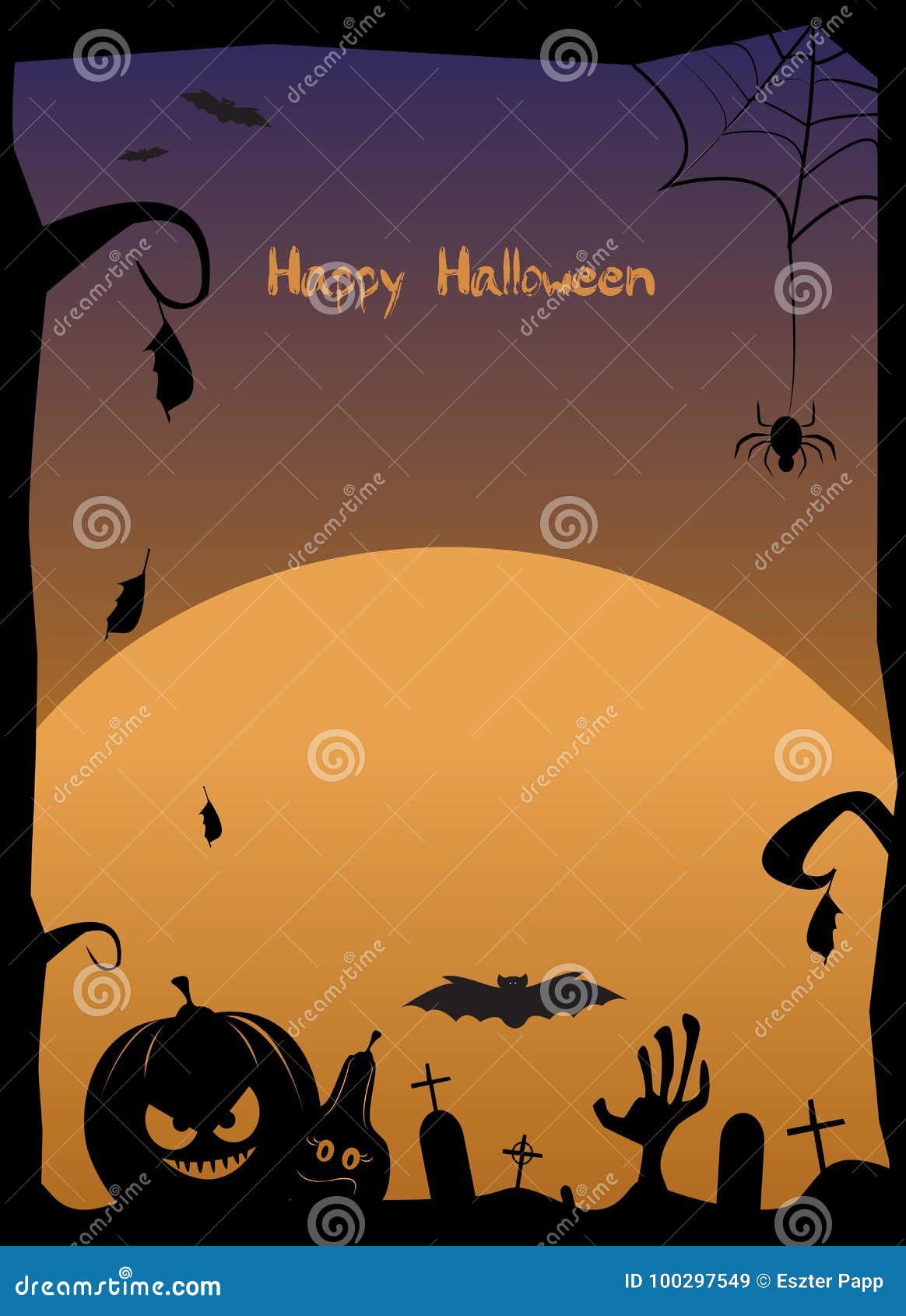 Halloween frame vector stock vector. Illustration of evil - 100297549