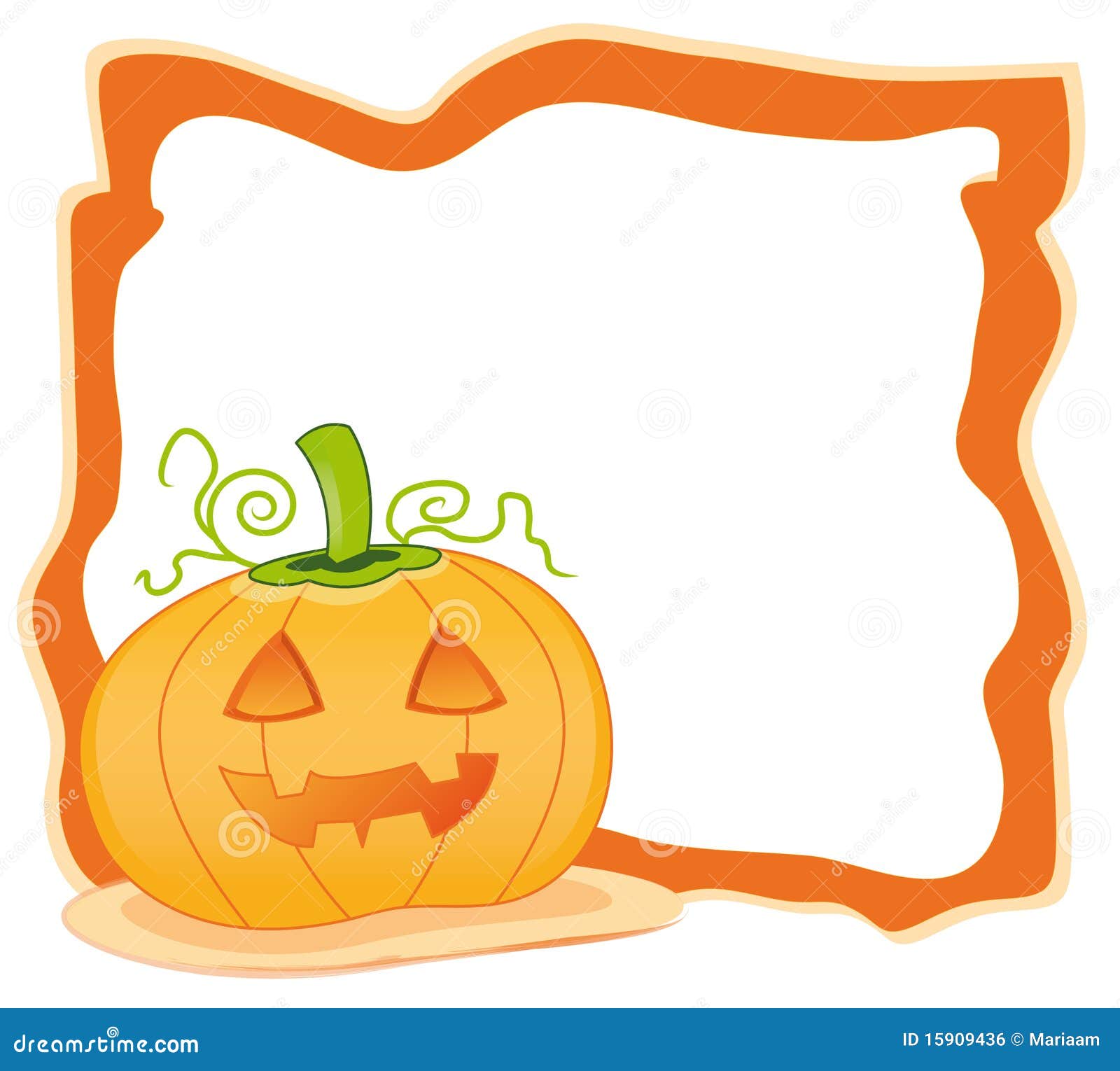 Halloween Frame with Pumpkin Stock Illustration - Illustration of ...