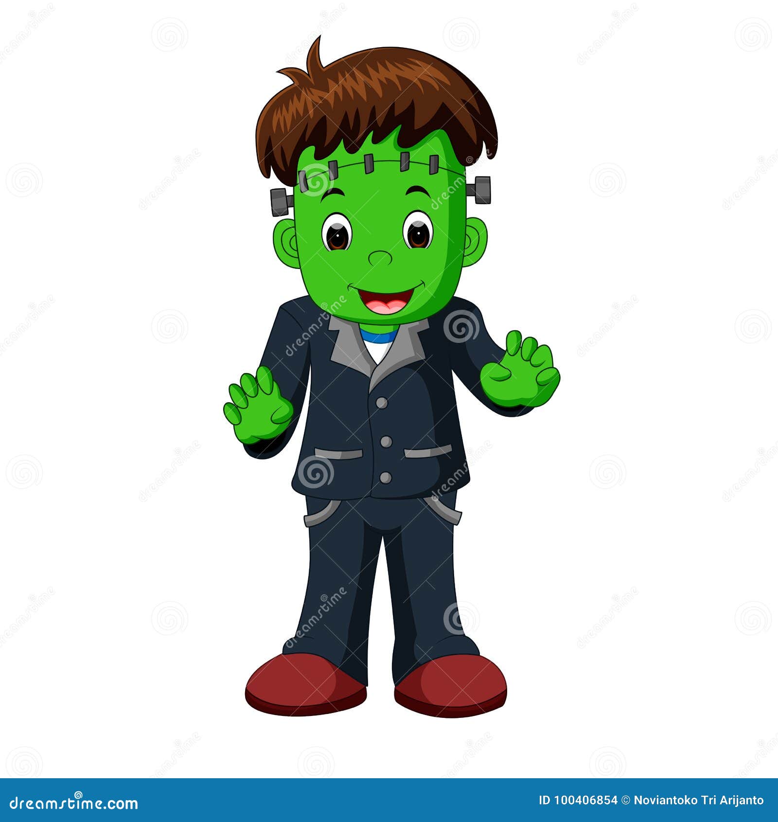 Halloween Frankenstein Cartoon Stock Vector - Illustration of ...