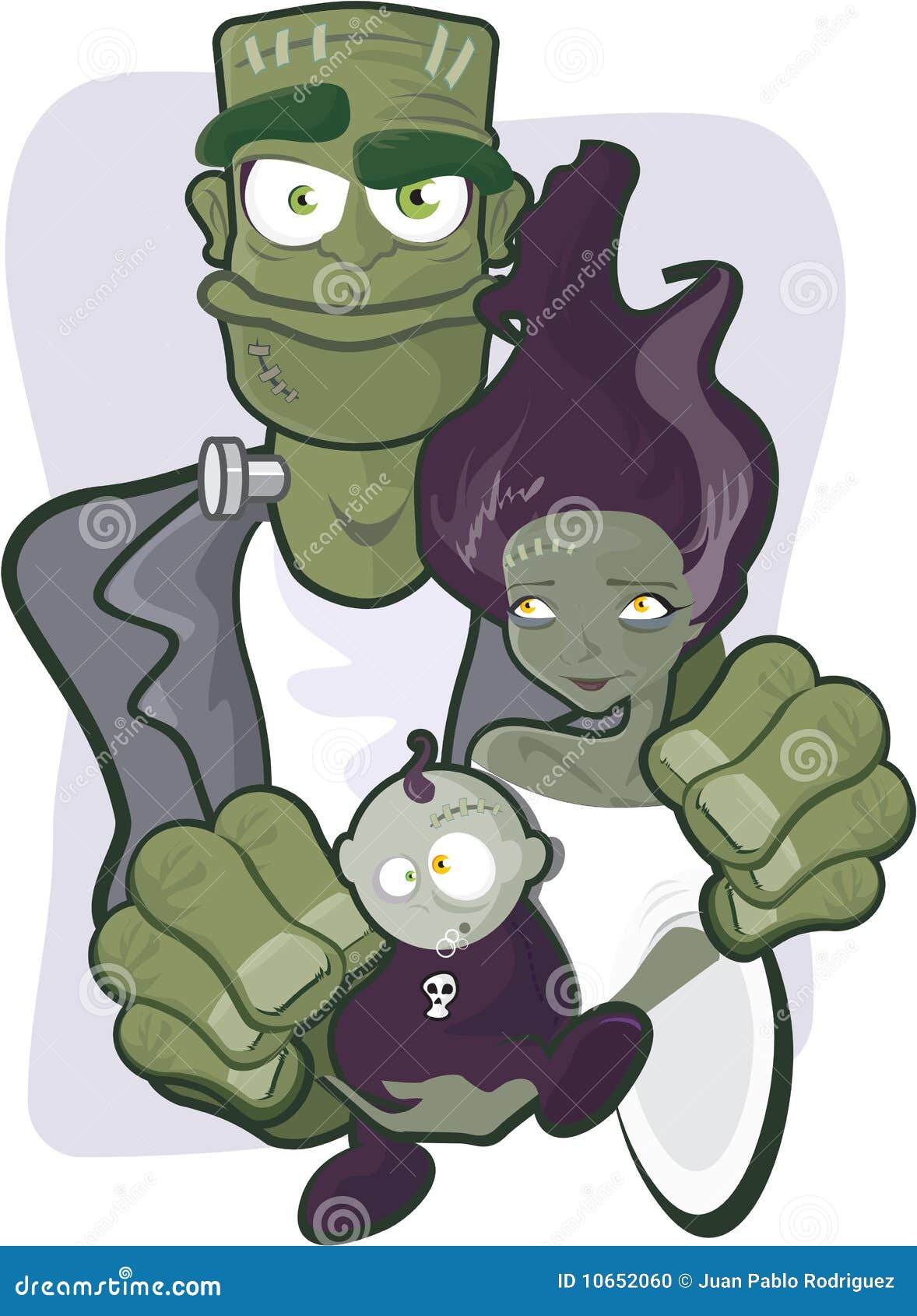 Halloween Frankenstein Family Background Stock Vector - Illustration of ...