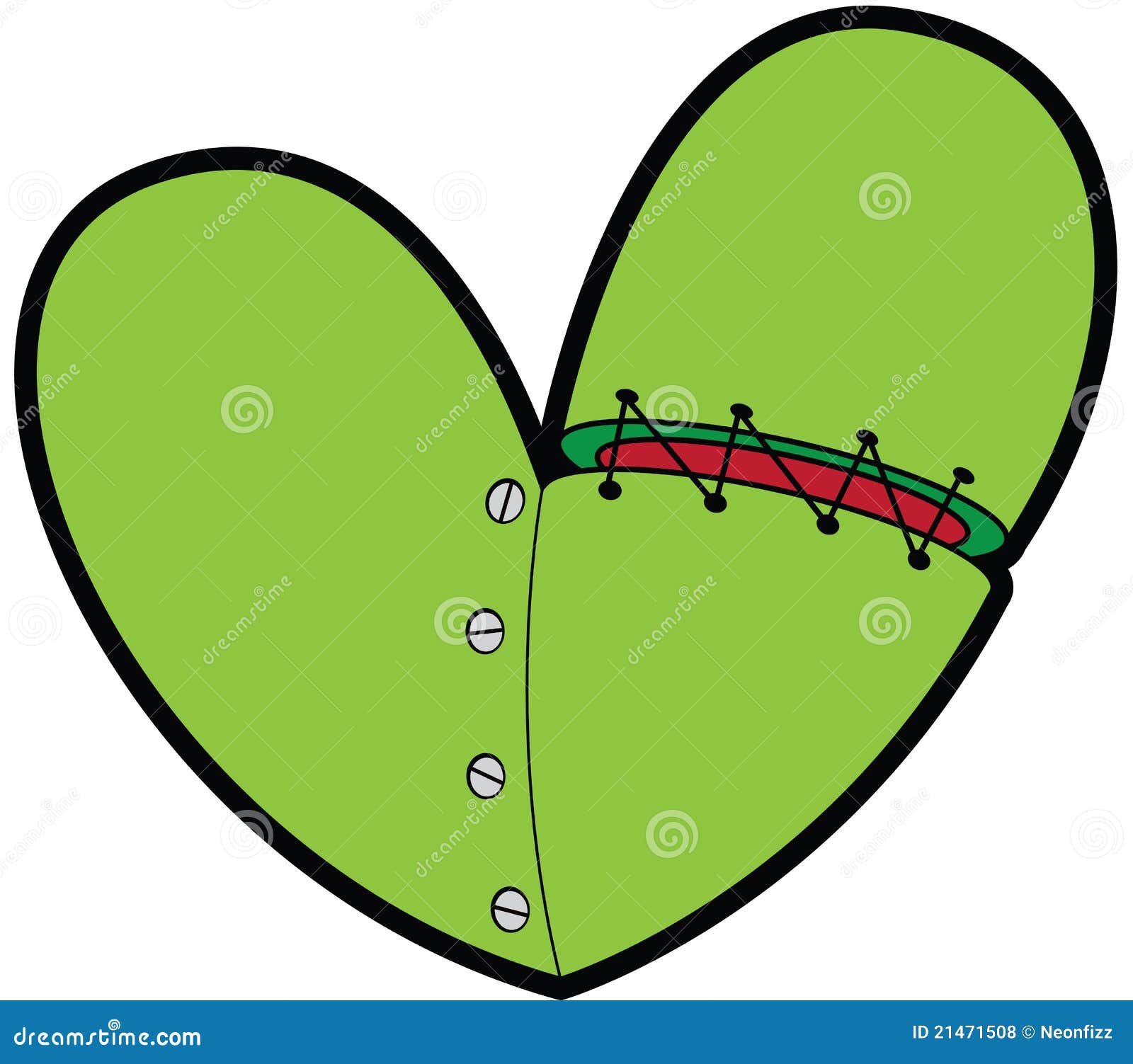 Halloween Frankenstein Heart Stock Illustration - Illustration of green ...