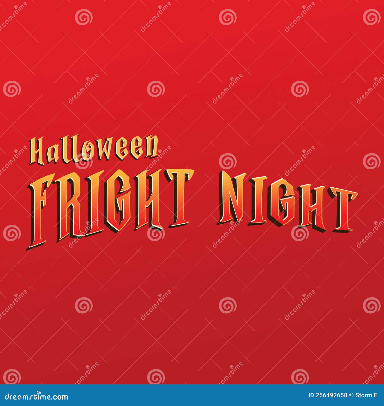 Halloween Fright Night Party Text Banner. Text Isolated. Vector ...