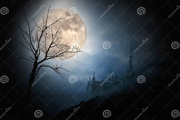 Halloween full moon stock photo. Image of dead, evil - 19205950