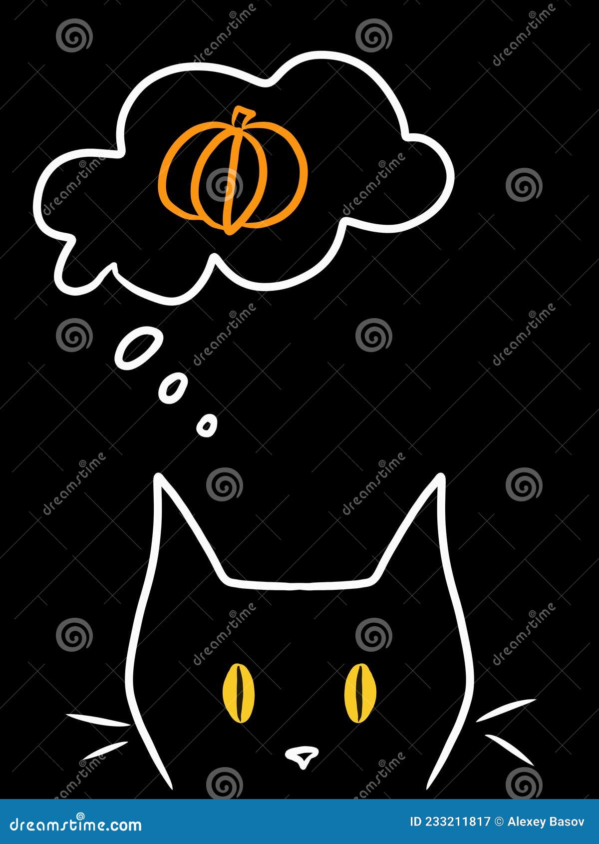 Halloween Funny Cute Kitten. Scary Art Stock Illustration ...