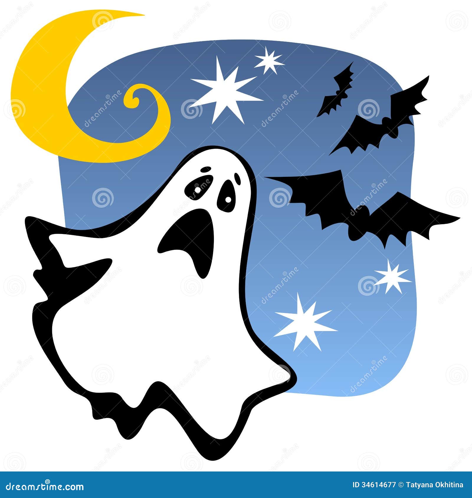 Halloween-Geist vektor abbildung. Illustration von stilisiert - 34614677