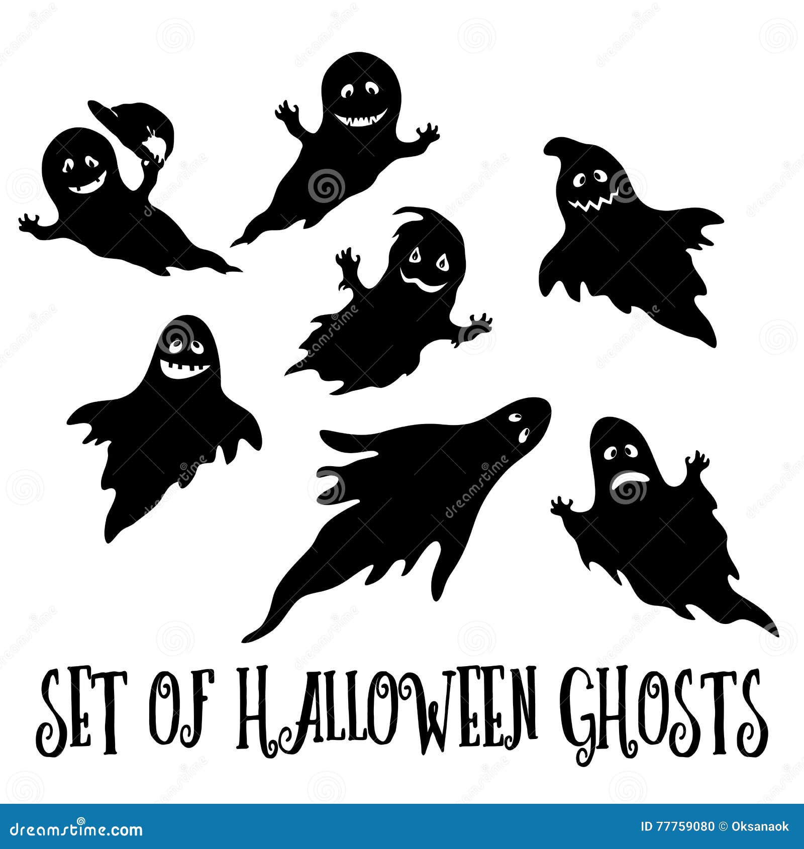 Halloween-Geist-Schattenbilder Vektor Abbildung - Illustration von ...