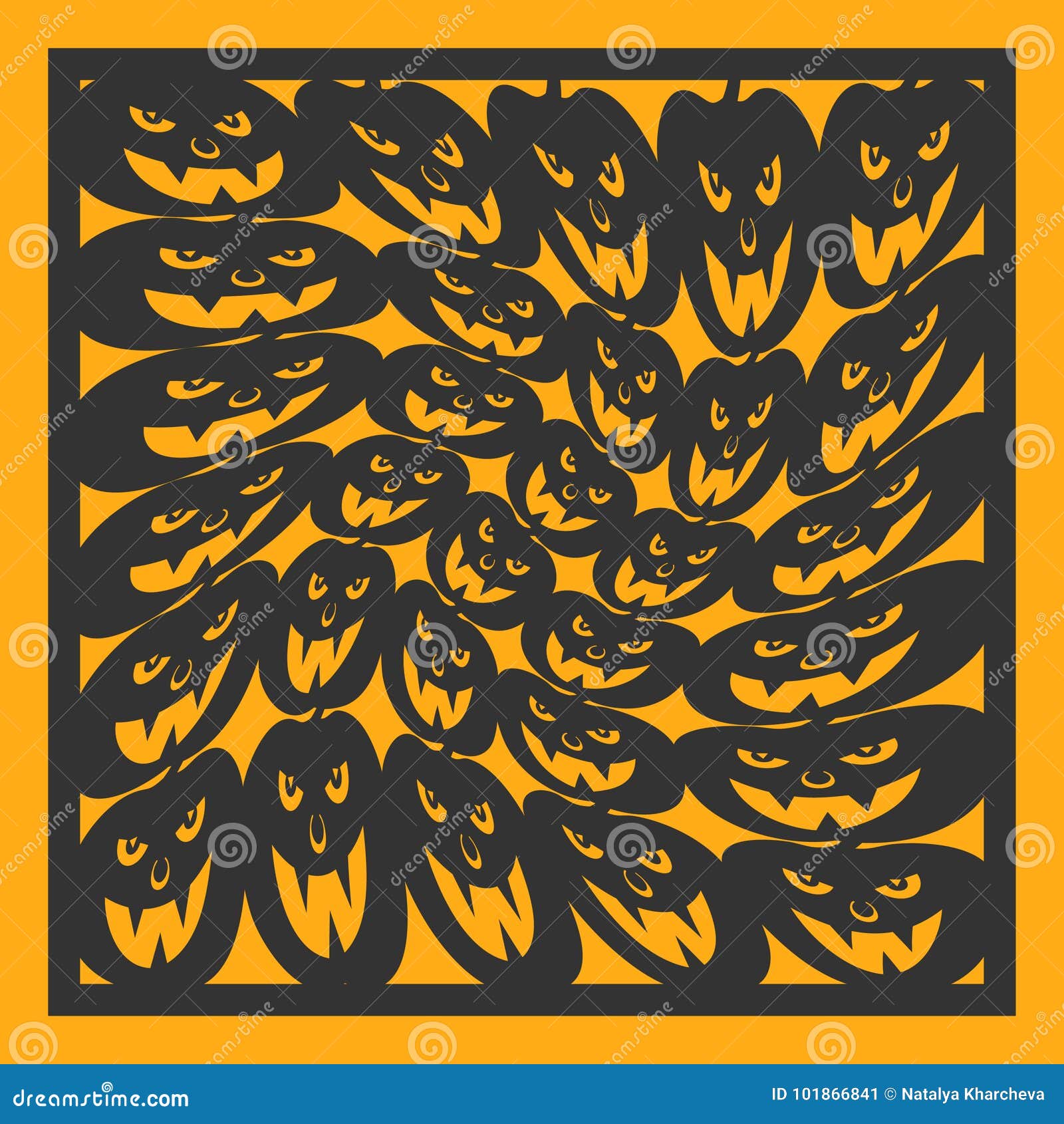 Halloween Geometric Pattern. Card for Laser Cutting. an Element of ...
